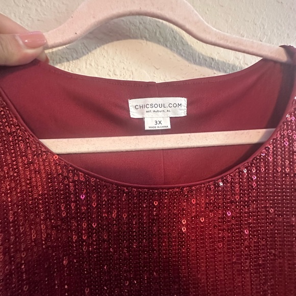 Chic Soul | Dresses | Chic Soul Glitter On The Floor Dress Wine | Poshmark